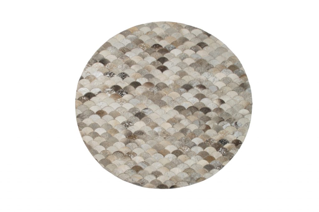 Round Grey Silver Mermaid Hide Rug - The Cinnamon Room
