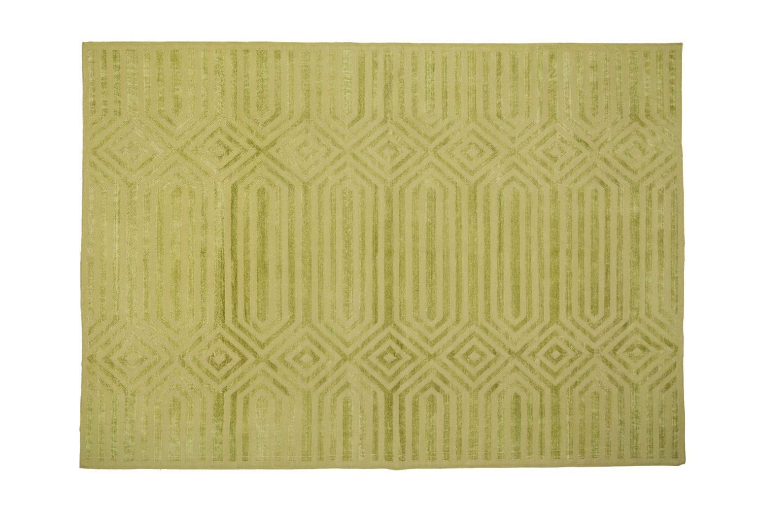 Geo Lime Green Chenille Cotton Dhurrie Rug - The Cinnamon Room