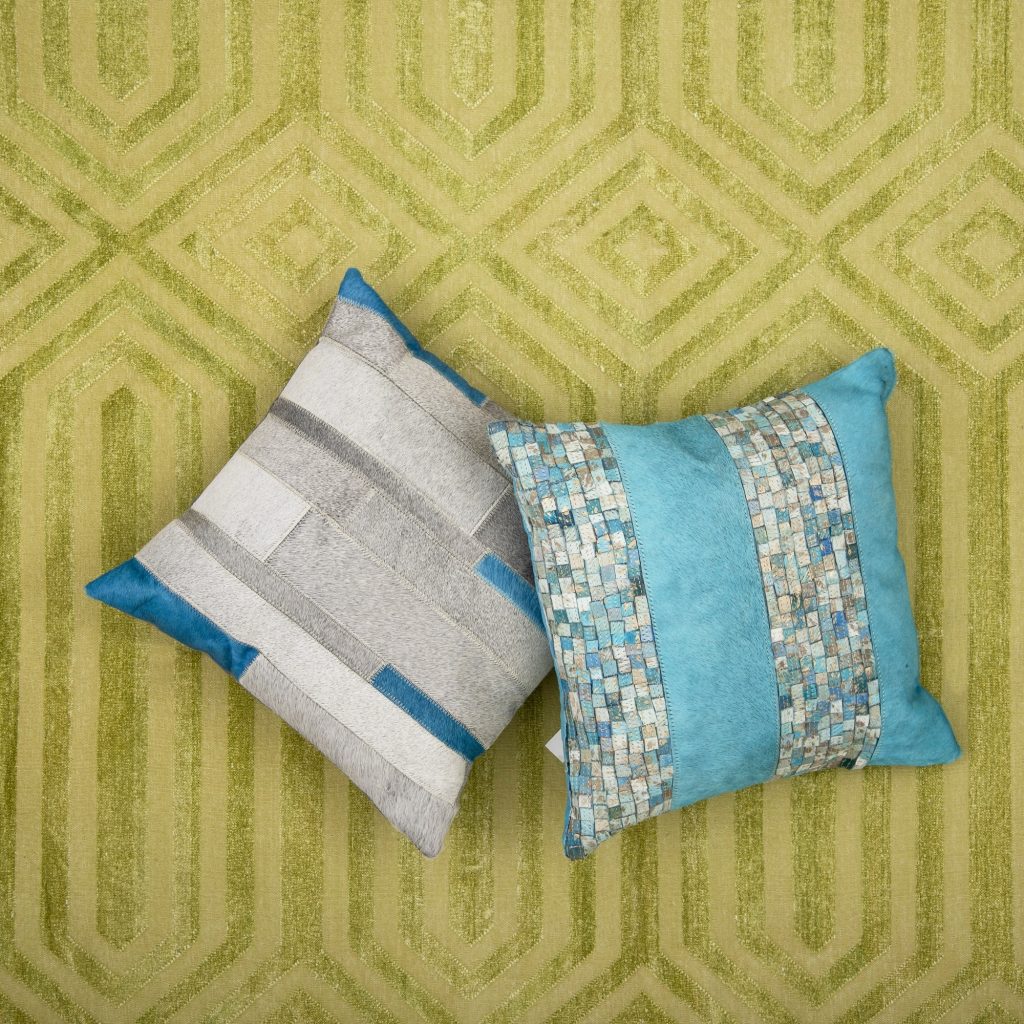 Geo Lime Green Chenille Cotton Dhurrie Rug - The Cinnamon Room