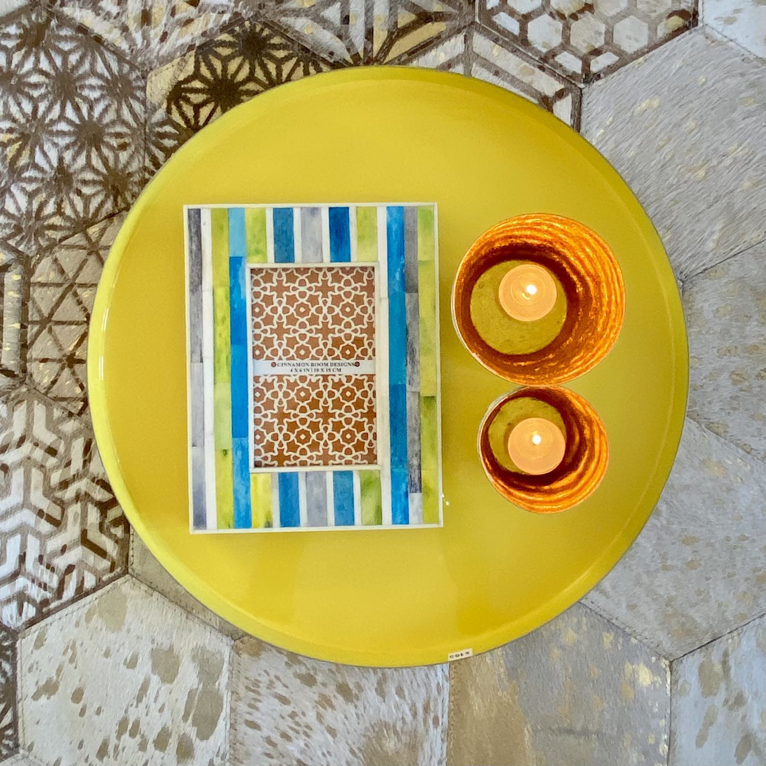 Yellow Enamel Serving Tray - The Cinnamon Room